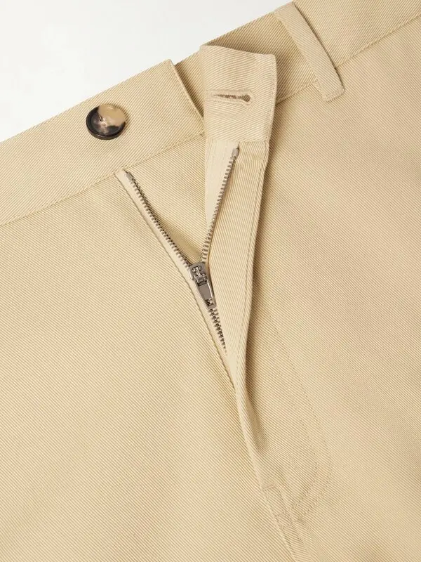 Loewe Logo-embroidered Wide-leg Cotton-blend Drill Trousers