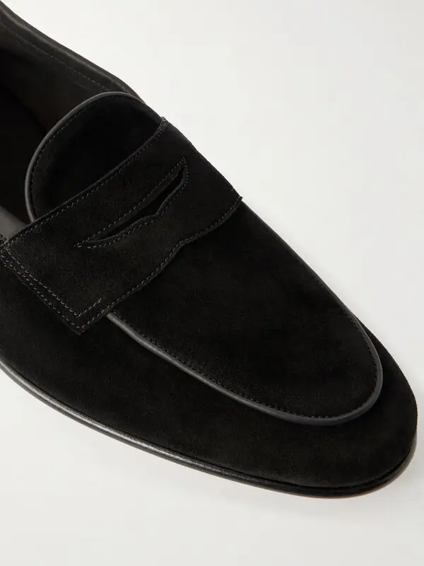 EDWARD GREEN Polperro Suede Penny Loafers