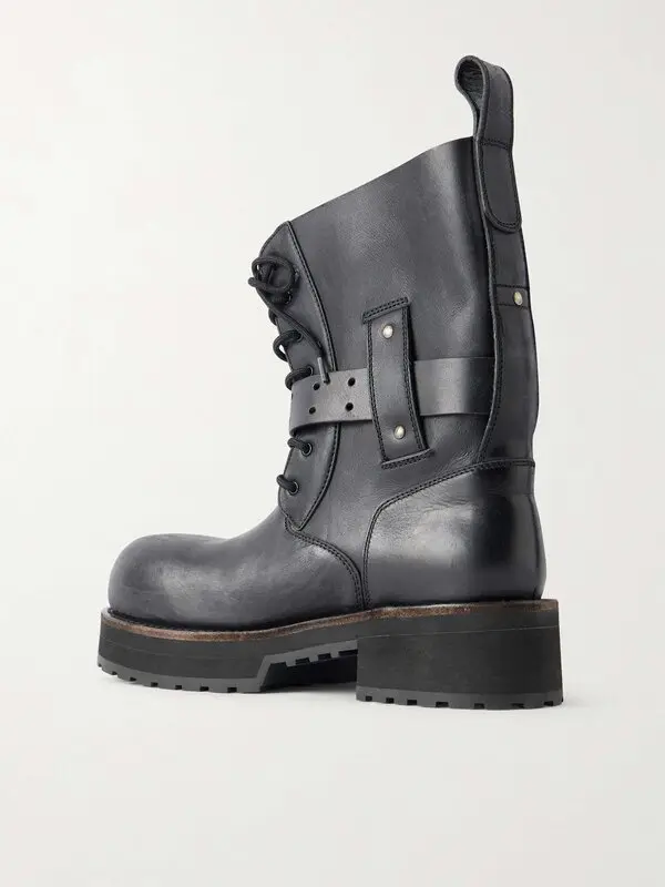 Balenciaga Venom Distressed Leather Boots