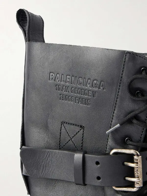 Balenciaga Venom Distressed Leather Boots