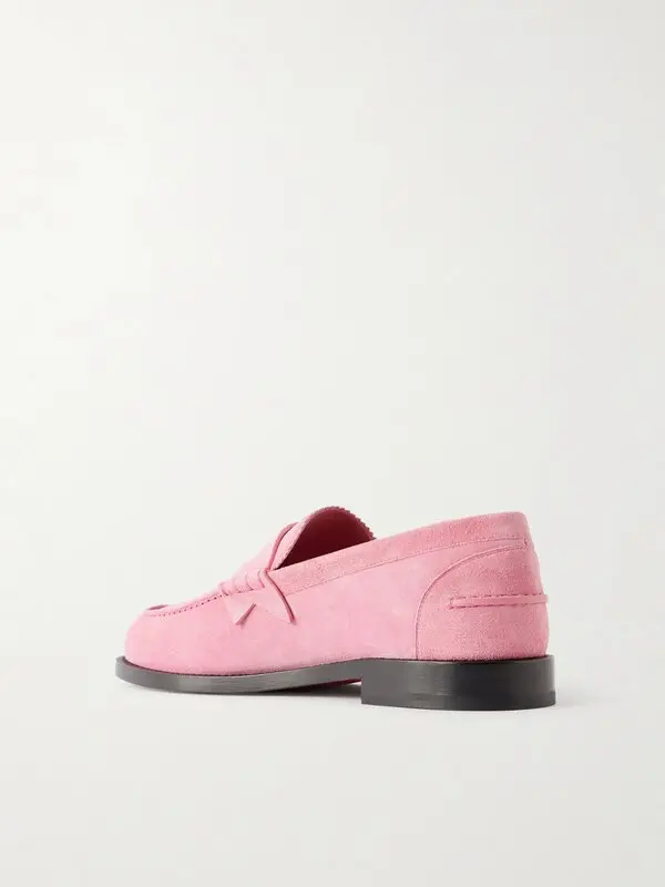 CHRISTIAN LOUBOUTIN The Plato Suede Leather Loafers