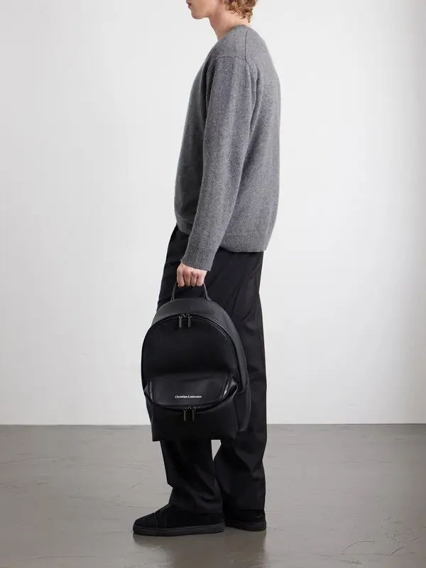 CHRISTIAN LOUBOUTIN Logo-embossed Leather Backpack