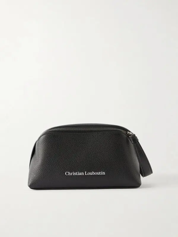 CHRISTIAN LOUBOUTIN Canopy Logo-embossed Leather Pouch - Black