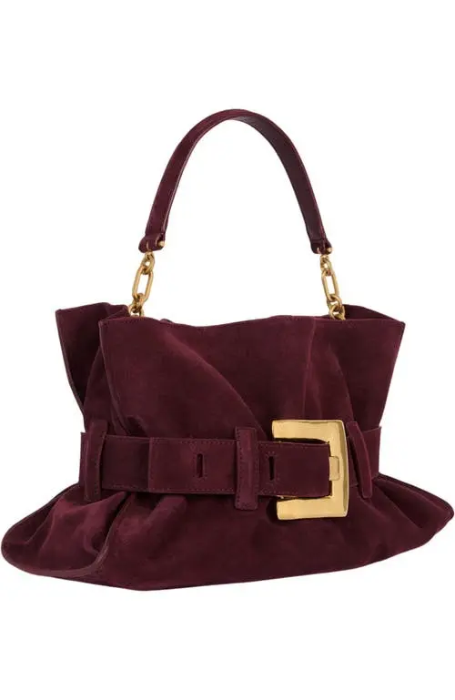 Balmain Medium Anthem Suede Leather Bag - Red
