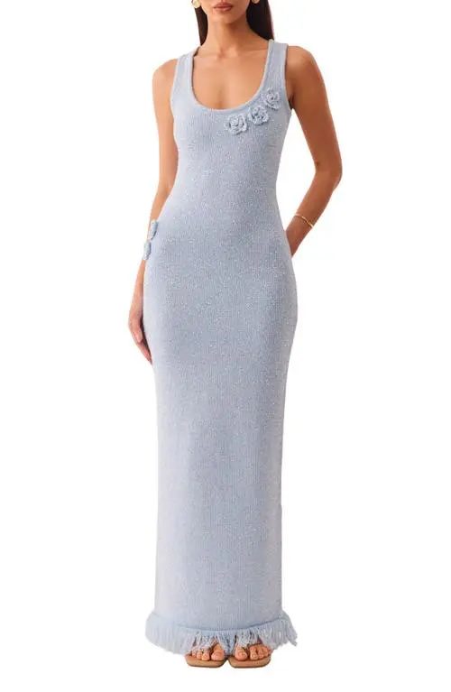 SNDYS. Monroe Reversible Metallic Knit Maxi Sweater Dress