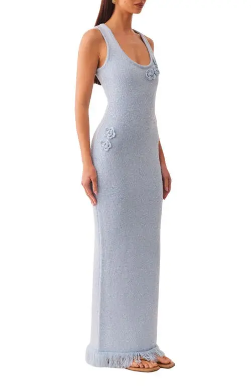 SNDYS. Monroe Reversible Metallic Knit Maxi Sweater Dress