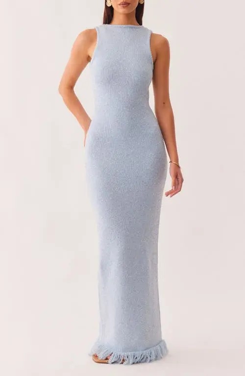 SNDYS. Monroe Reversible Metallic Knit Maxi Sweater Dress