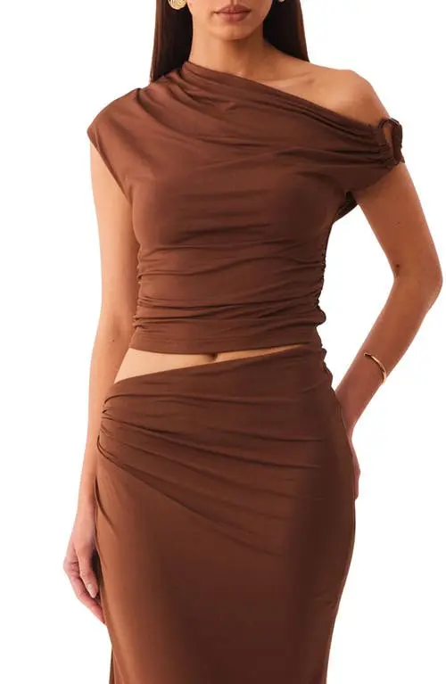 SNDYS. Amabel One-shoulder Top - Mocha