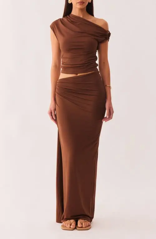SNDYS. Amabel One-shoulder Top - Mocha