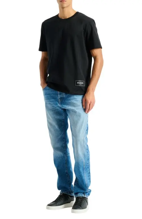 Balmain Straight-leg Faded Denim Jeans