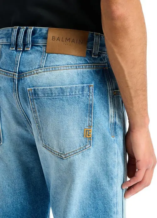 Balmain Straight-leg Faded Denim Jeans