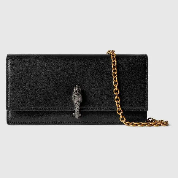 Gucci Dionysus Wallet On Chain Leather - Black