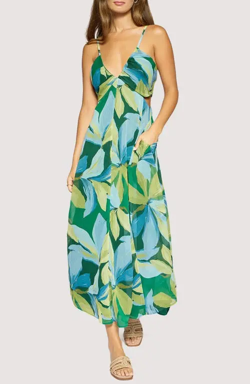 LOST + WANDER Maxi Dress - Green-multi