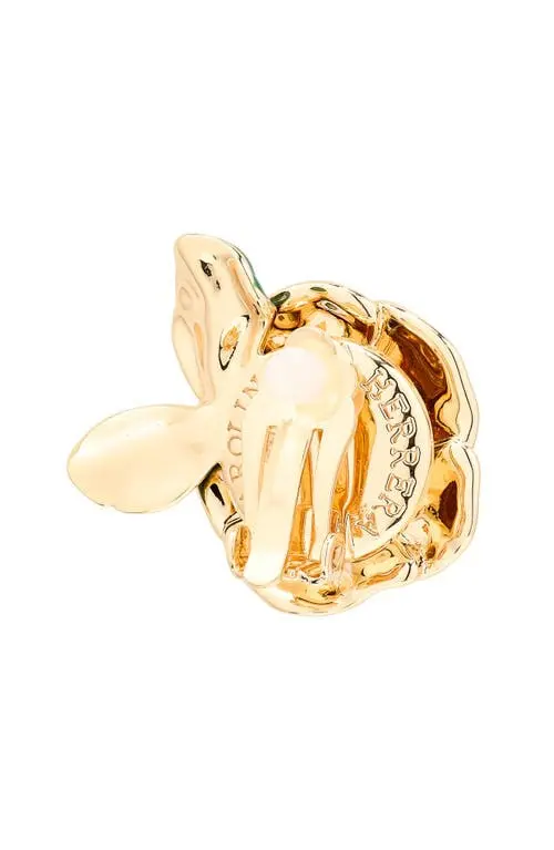 Carolina Herrera Enamel Flower Stud Earrings