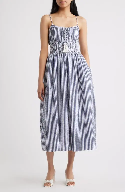 Julia Jordan Stripe Seersucker Dress