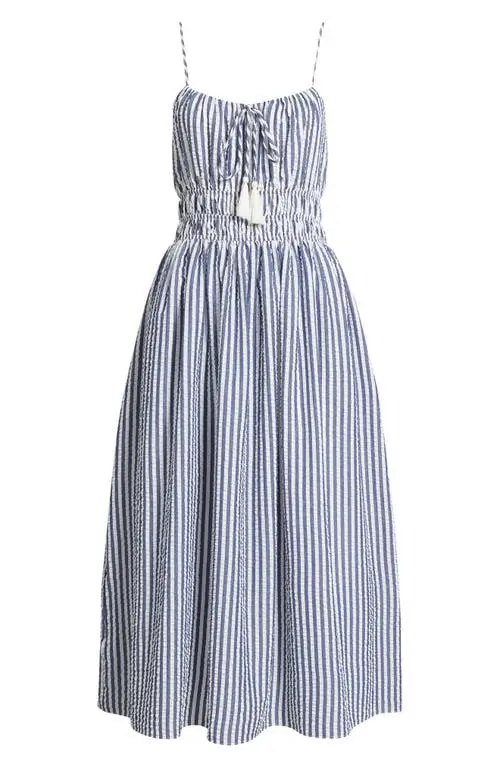 Julia Jordan Stripe Seersucker Dress