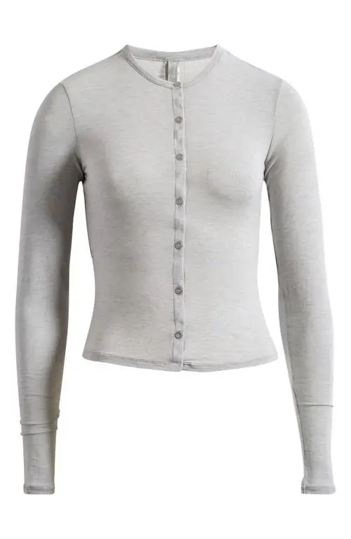 SKIMS Sheer Modal Blend Cardigan - Heather Grey