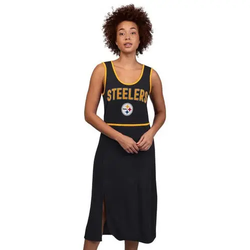 G-III 4HER BY CARL BANKS Pittsburgh Steelers Sleeveless Maxi Dress - Black