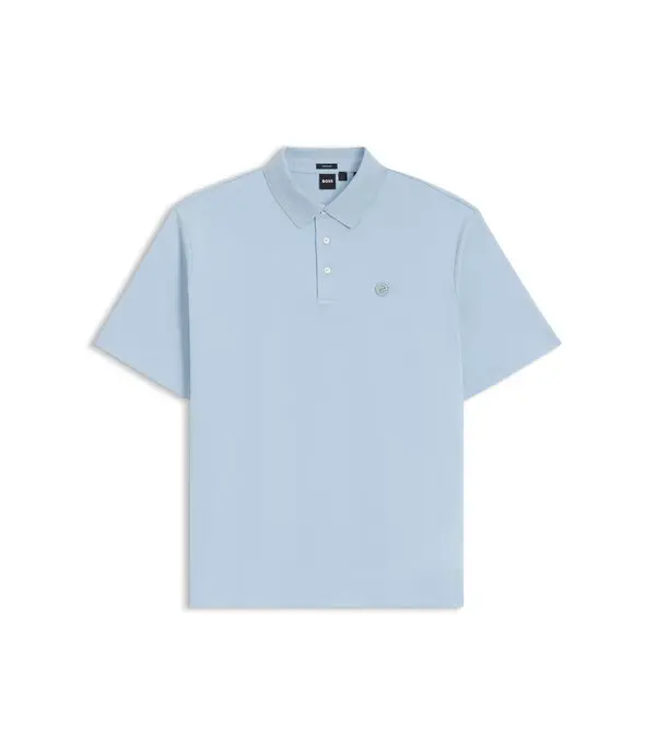 BOSS Regular-fit Polo Shirt In Mercerized Cotton - Light Blue