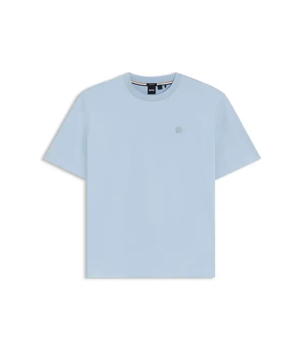 BOSS Regular-fit T-shirt In Mercerized Cotton - Light Blue