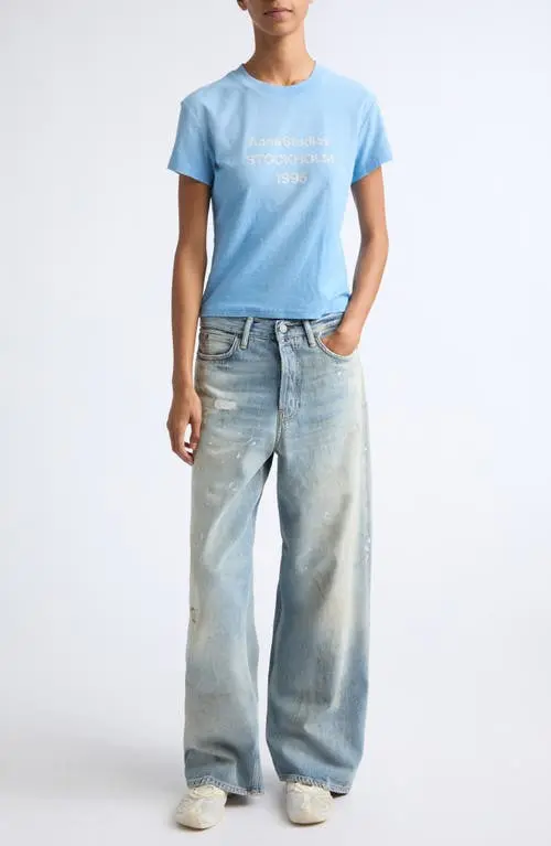 Acne Studios 1981 Trafalgar Distressed Wide Leg Jeans