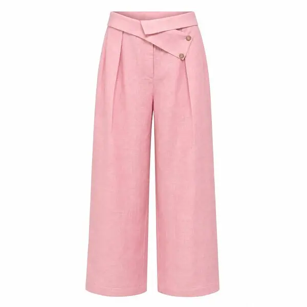 LUMINA ELIGMA The Wrapline Linen Trouser - Pink