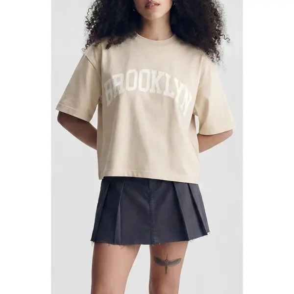 Brooklyn Industries Brooklyn Boxy Crop Graphic T-shirt - Sandshell