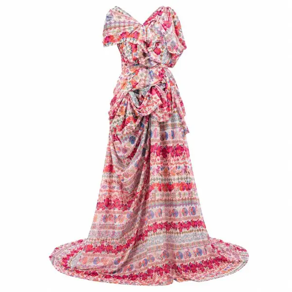MIRO MISLJEN Jardin Draped One-shoulder Gown - Pink