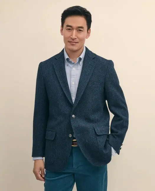 Brooks Brothers No. 1 Sack Blazer In Harris Tweed