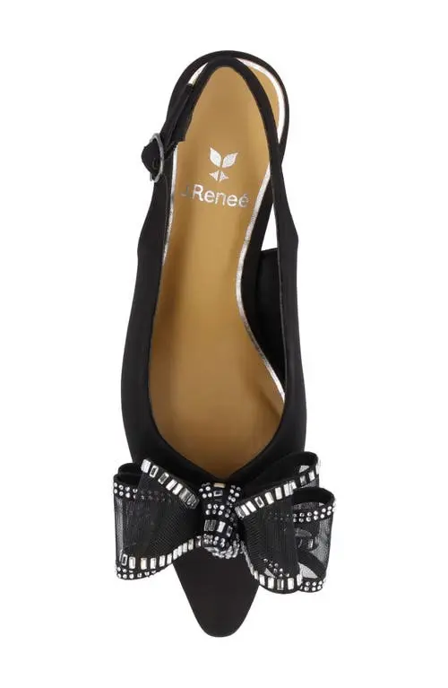 J. Reneé Kalindra Crystal Bow Embellished Slingback Pump