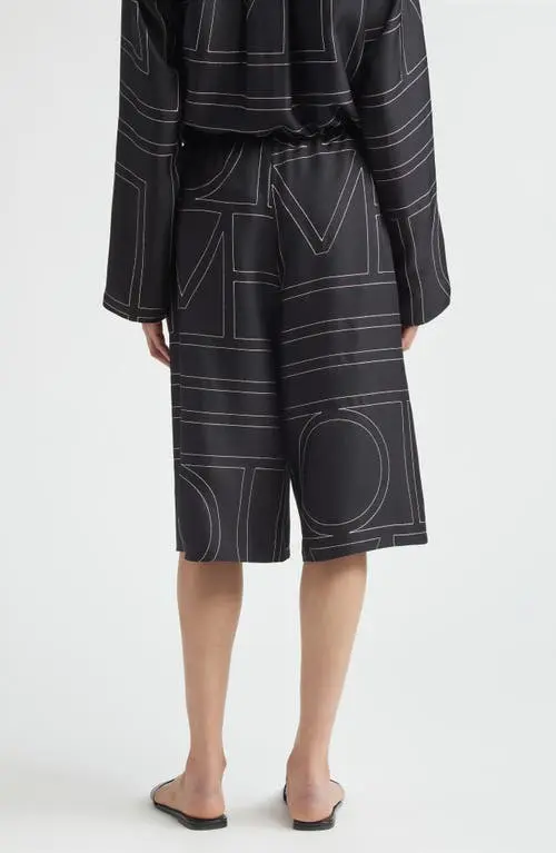 TOTEME Monogram Organic Silk Pajama Culottes