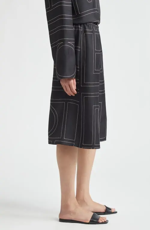 TOTEME Monogram Organic Silk Pajama Culottes