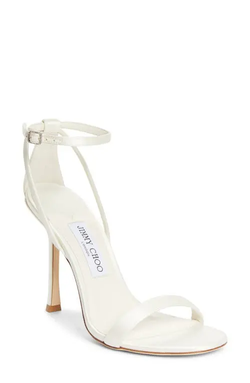 JIMMY CHOO Moza Ankle Strap Bridal Sandal - Ivory