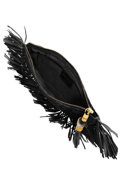 Rebecca Minkoff Lucia Fringe Clutch - Black