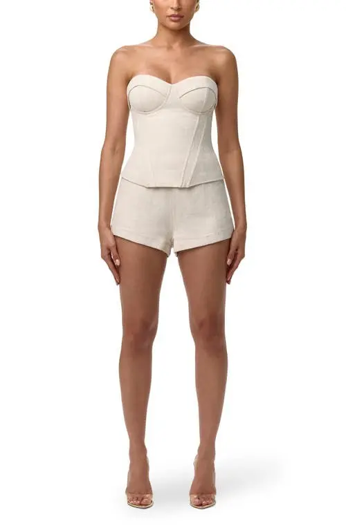 Naked Wardrobe San Tropez High Waist Shorts - Cream