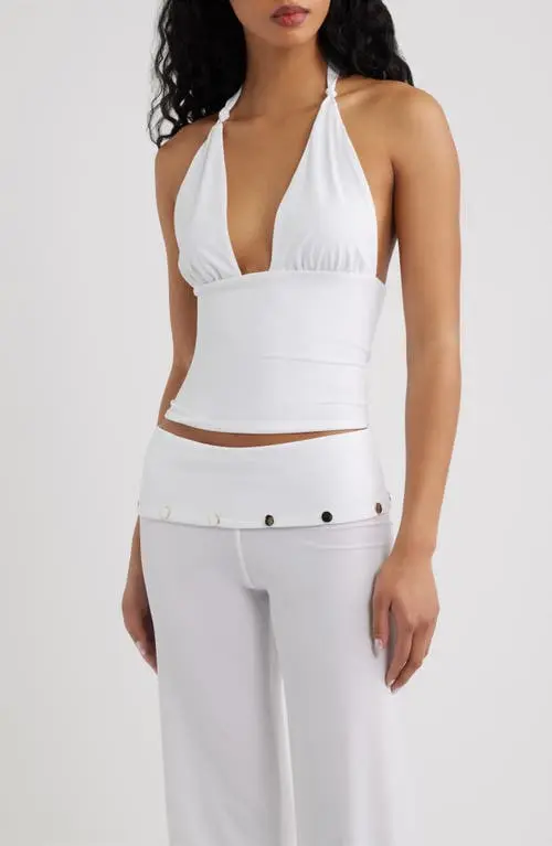 BELLA VENICE Jade Knit Plunge Halter Top