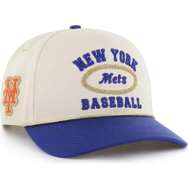 STONEY CLOVER LANE X '47 New York Mets Glitter Rope Hitch Baseball Cap - Natural