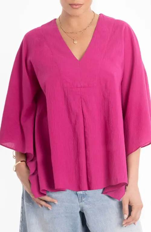 OCEAN+MAIN Butterfly Sleeve Cotton Caftan Top