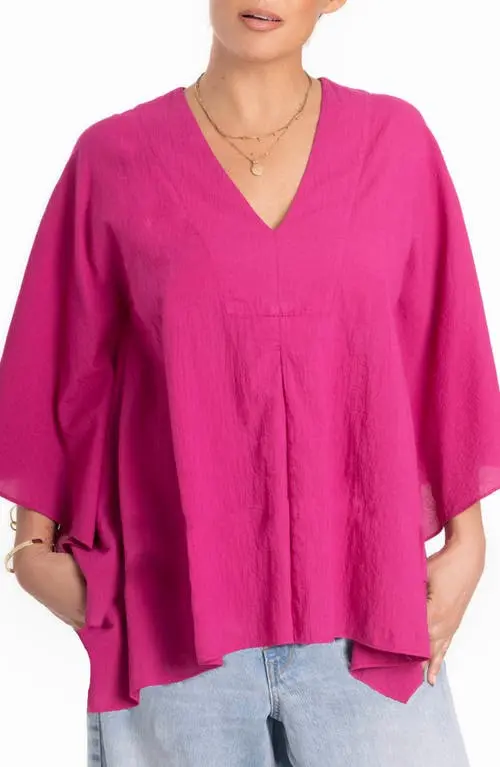 OCEAN+MAIN Butterfly Sleeve Cotton Caftan Top
