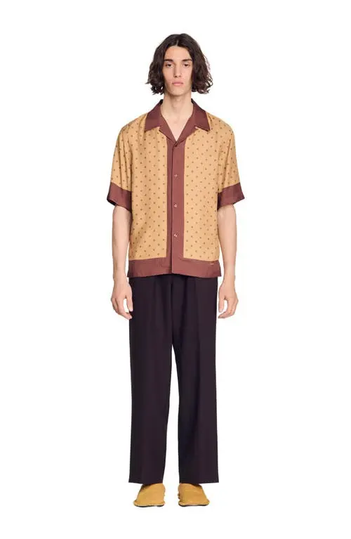 Sandro Micro Cross Motif Shirt - Camel
