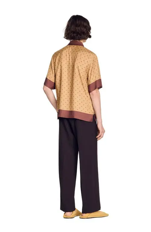 Sandro Micro Cross Motif Shirt - Camel
