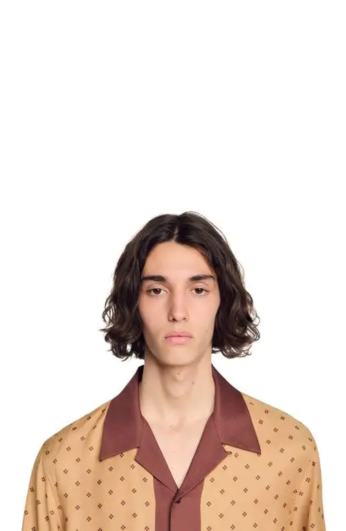 Sandro Micro Cross Motif Shirt - Camel