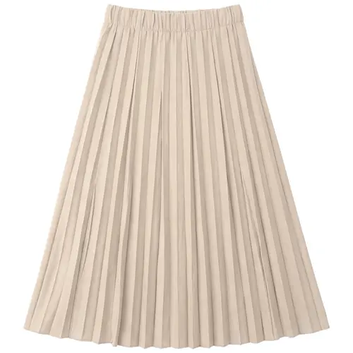 ASPECT Crinkle Pleated Elastic Waist Skirt With Merrow Edge - Linen
