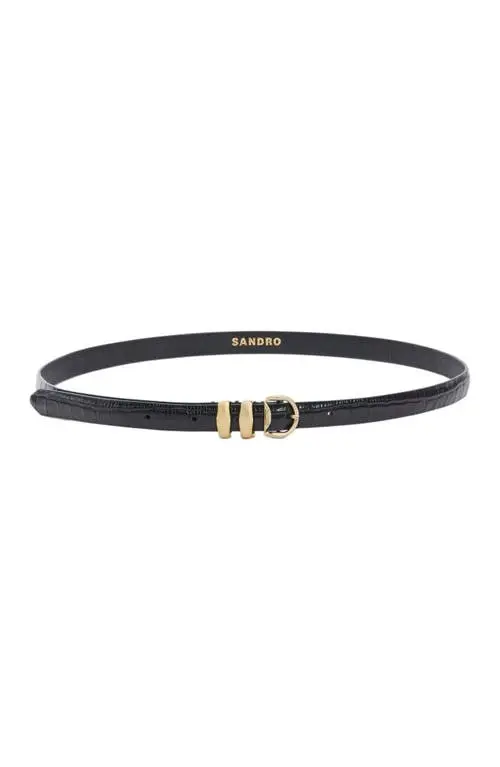 Sandro Croc-effect Leather Belt