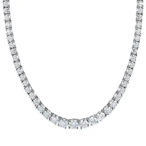 LENI JAMES The Jaimie 4 Prong Graduated Tennis Necklace - Silver