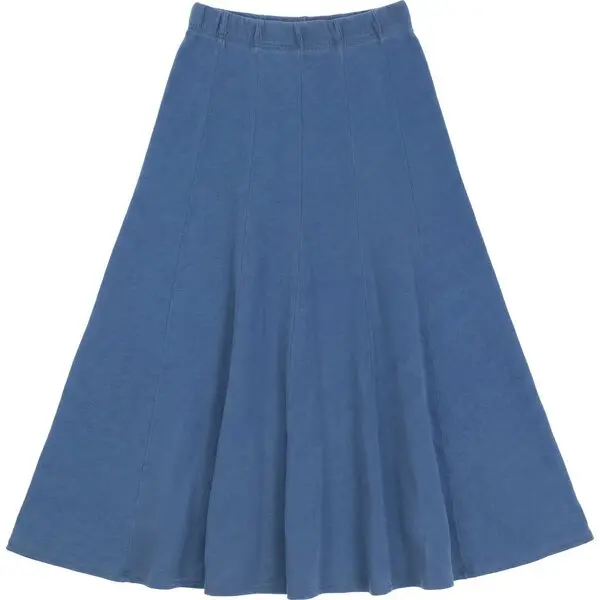 FYI Terry Vertical Panel Midi Skirt - Denim