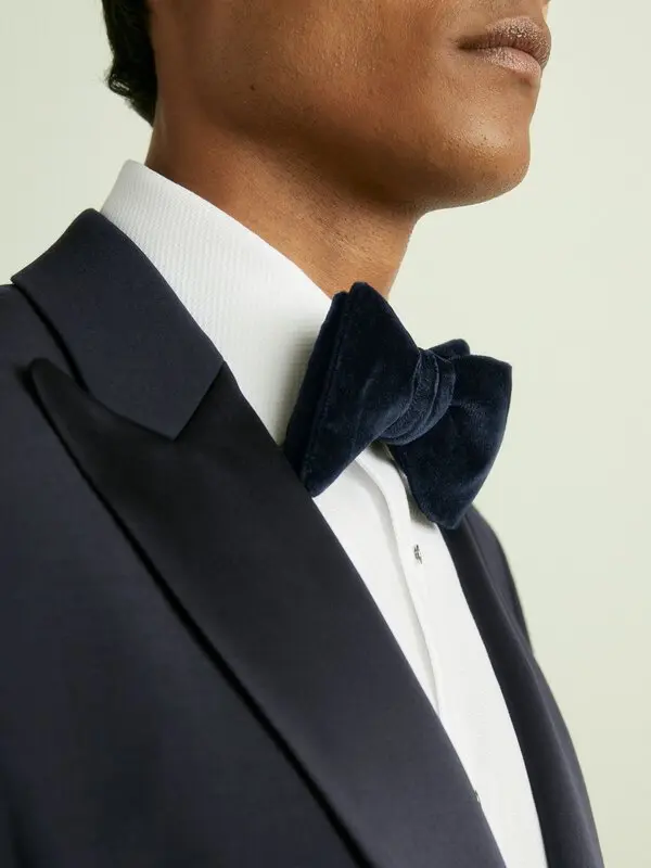REISS Velvet Bow Tie - Navy