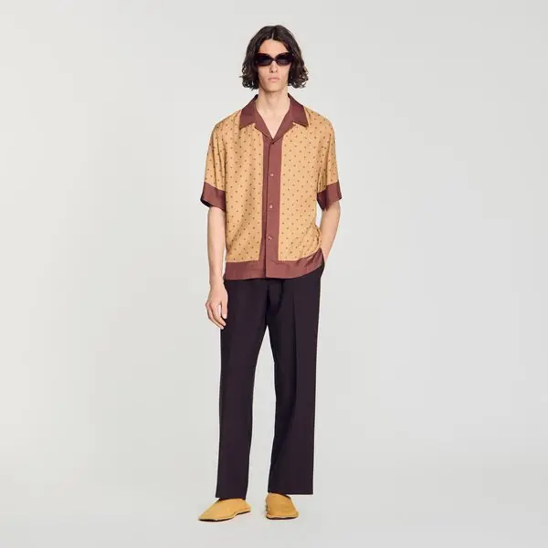 Sandro Micro Cross Motif Shirt - Camel