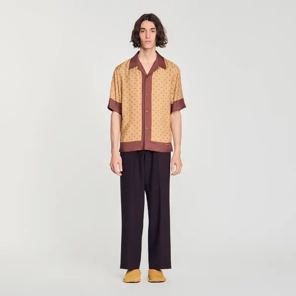Sandro Micro Cross Motif Shirt - Camel