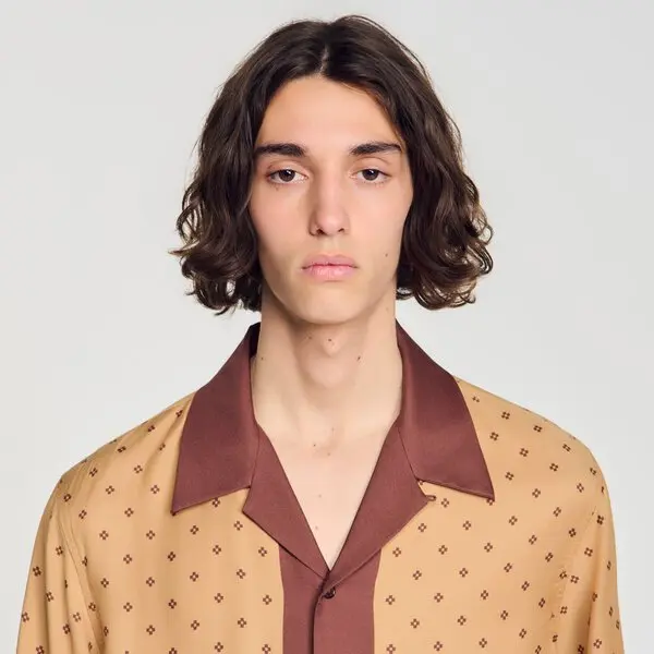 Sandro Micro Cross Motif Shirt - Camel